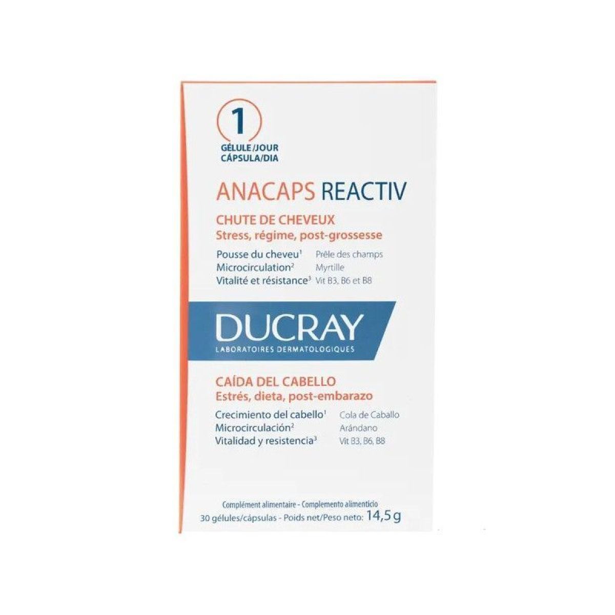 Anacaps Réactiv - Complément Santé Capillaire, 30 Gélules