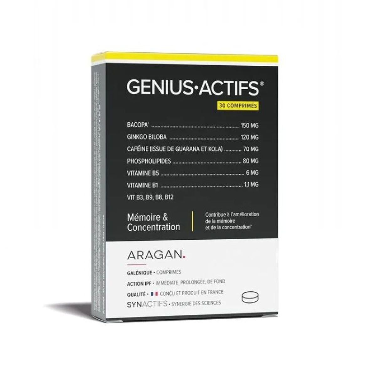 GENIUSActifs 30 comprimés - Vitalité Intellectuelle et Concentration