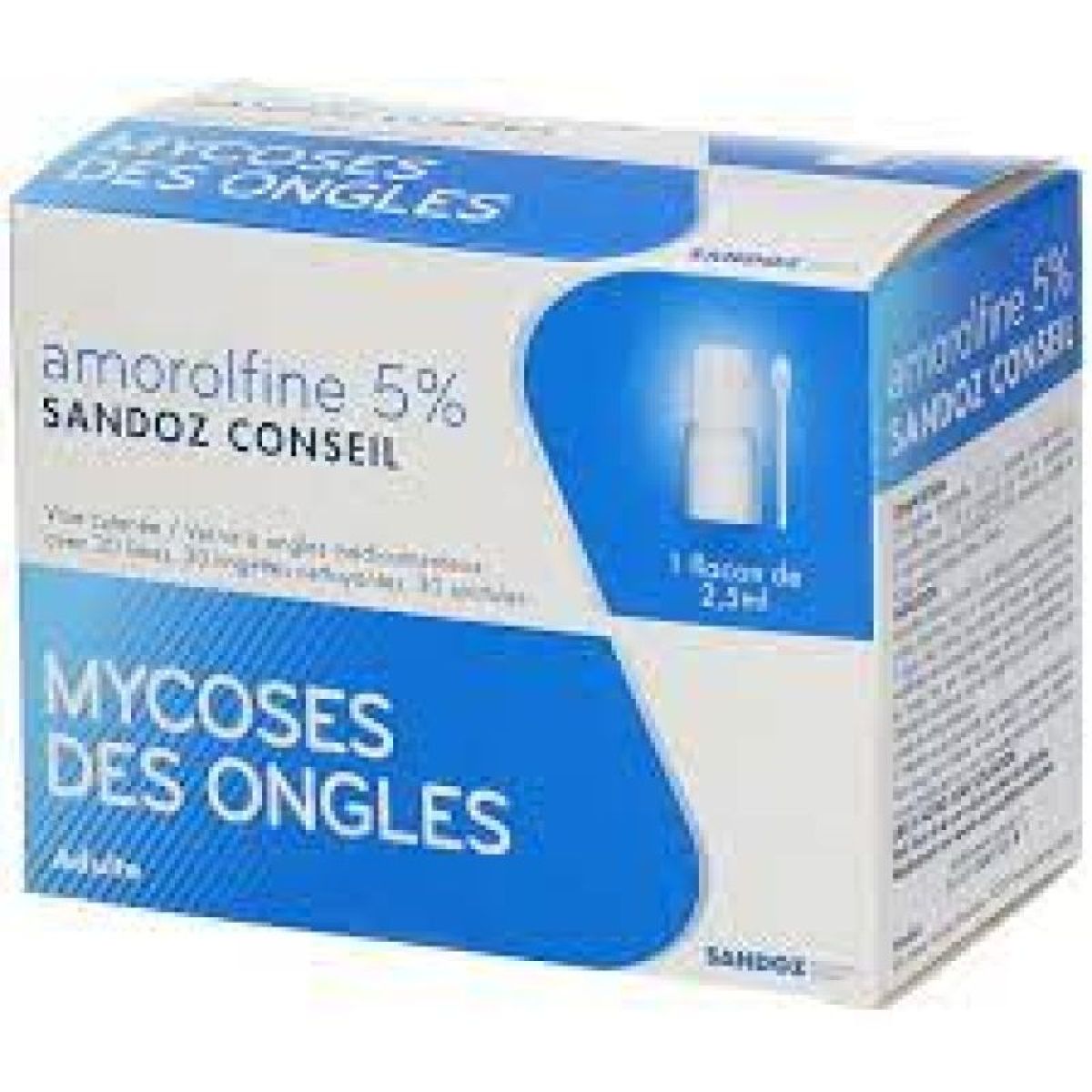 Amorolfine 5% Sandoz Vernis 2,5ml - Traitement des Mycoses