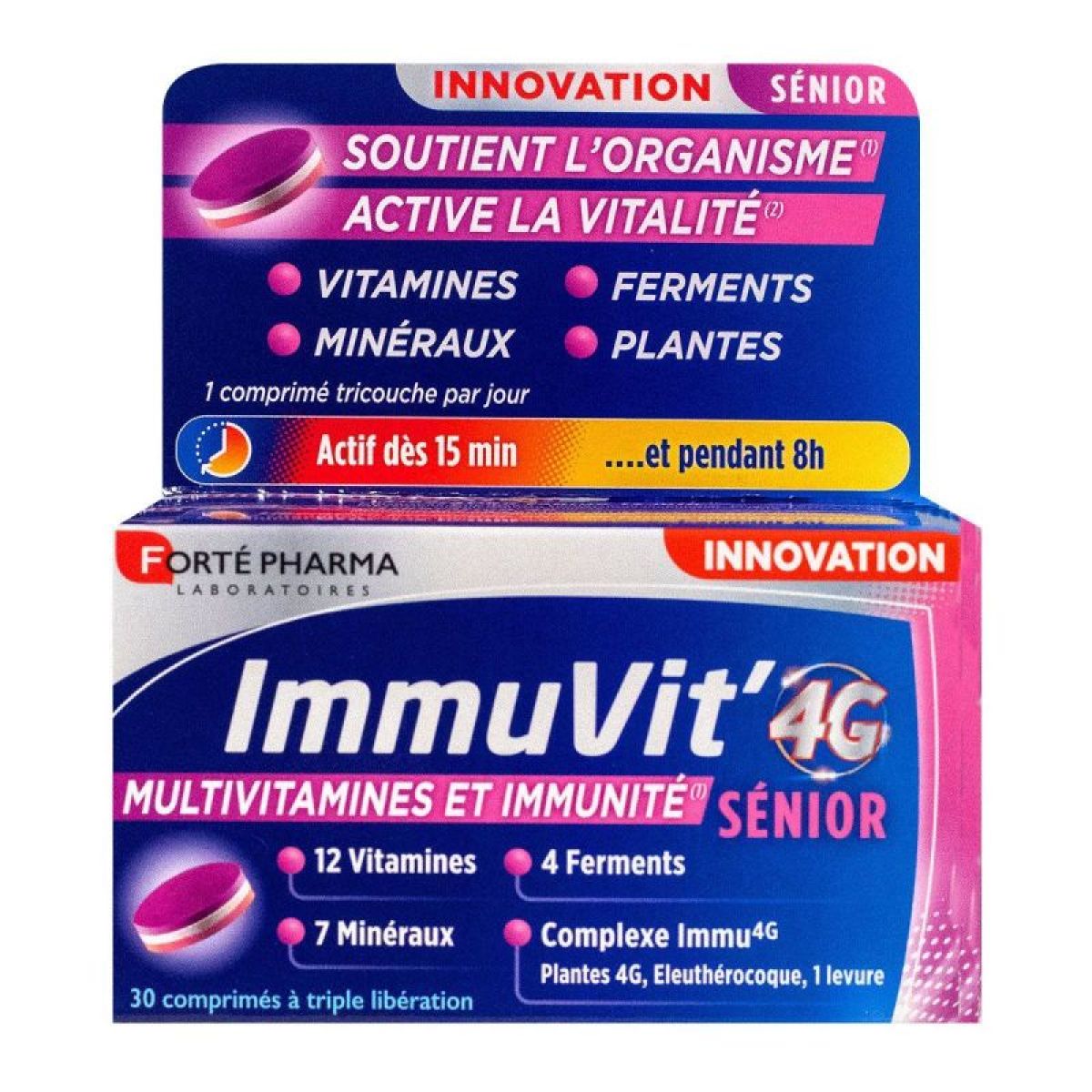 Immuvit'4G Senior : Tonus et vitalité pour seniors - 30 comprimés