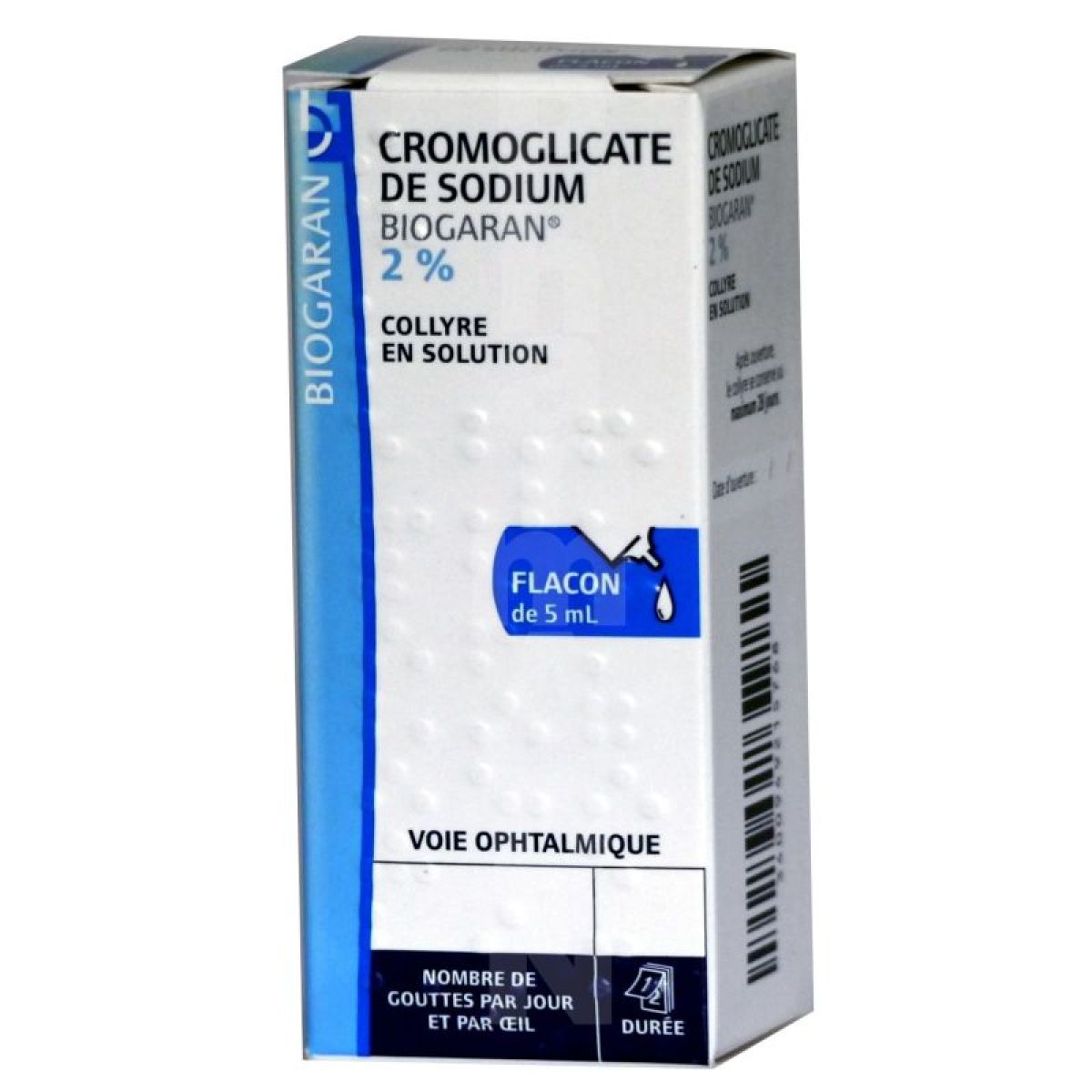 Cromoglicate 2% Biogaran Collyre 5ml - Traitement des Allergies Oculaires