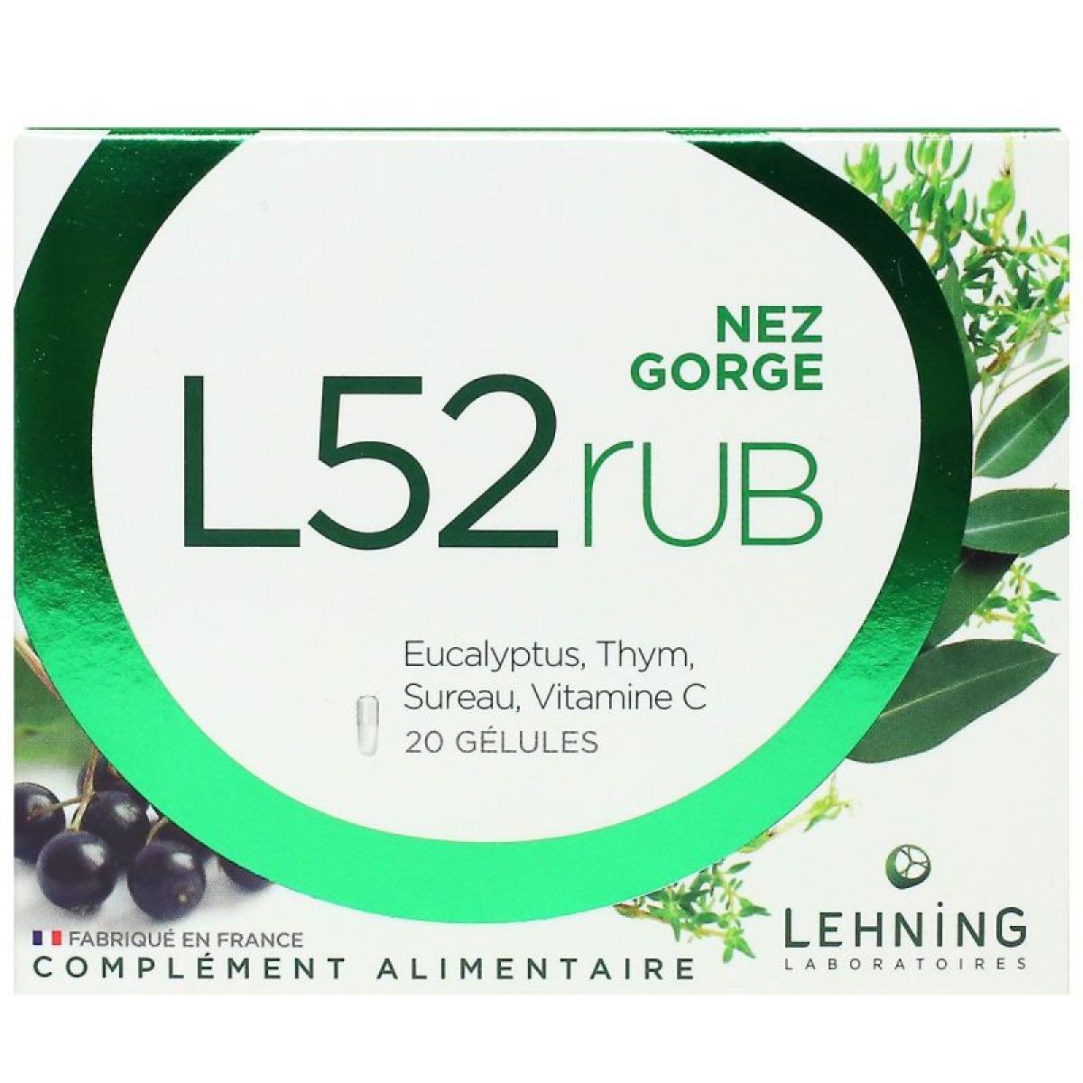 Lehning L52 - Gélules Rhume Nez et Gorge x20