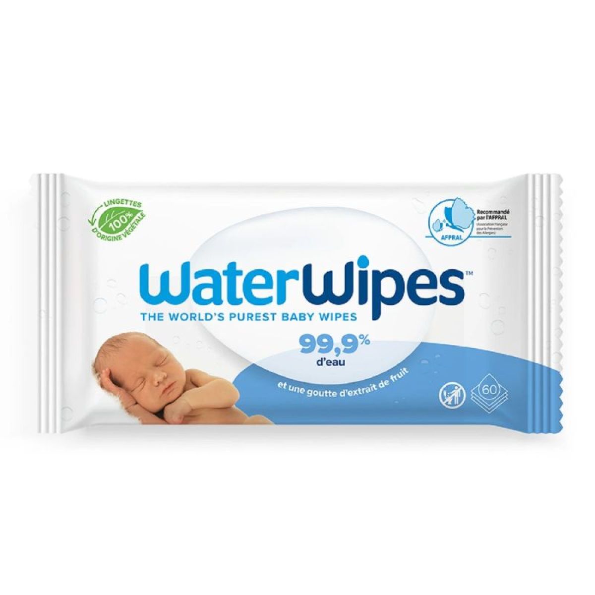 Water Wipes Lingettes Compostables x60 - Pureté et douceur