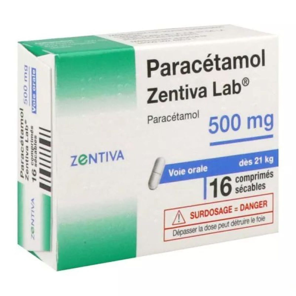 Paracétamol Zentiva 500mg – Gélules antidouleur x16
