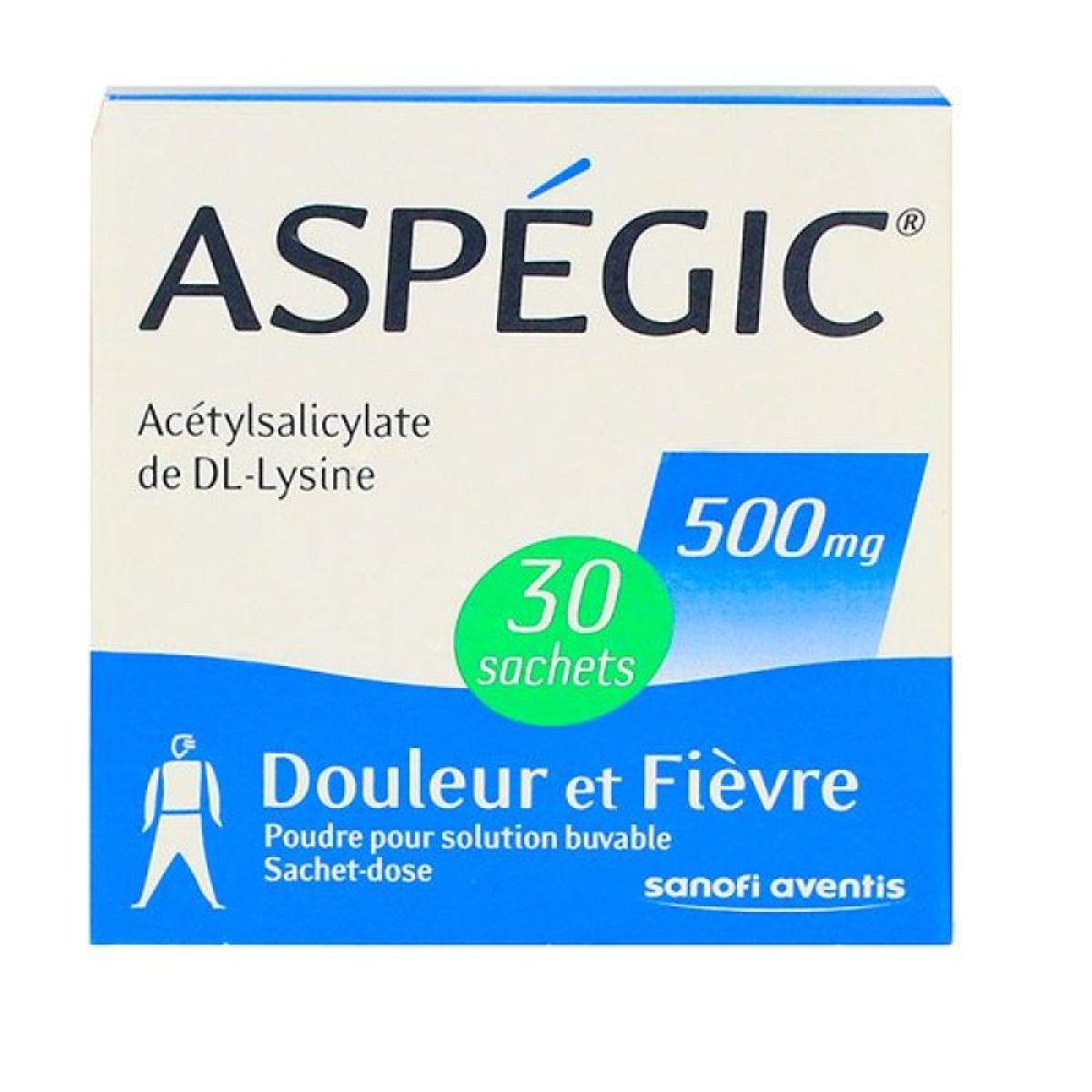 Aspegic 500mg - 30 Sachets - Douleurs et États Fébriles