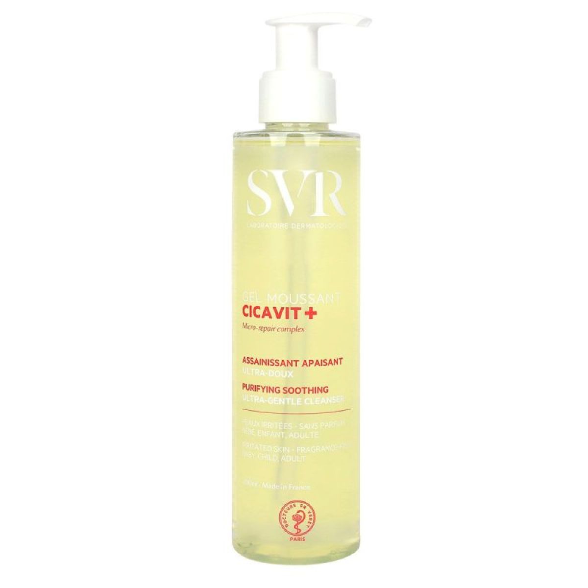 Cicavit Gel Moussant - Soin Nettoyant Apaisant pour Peaux Irritées