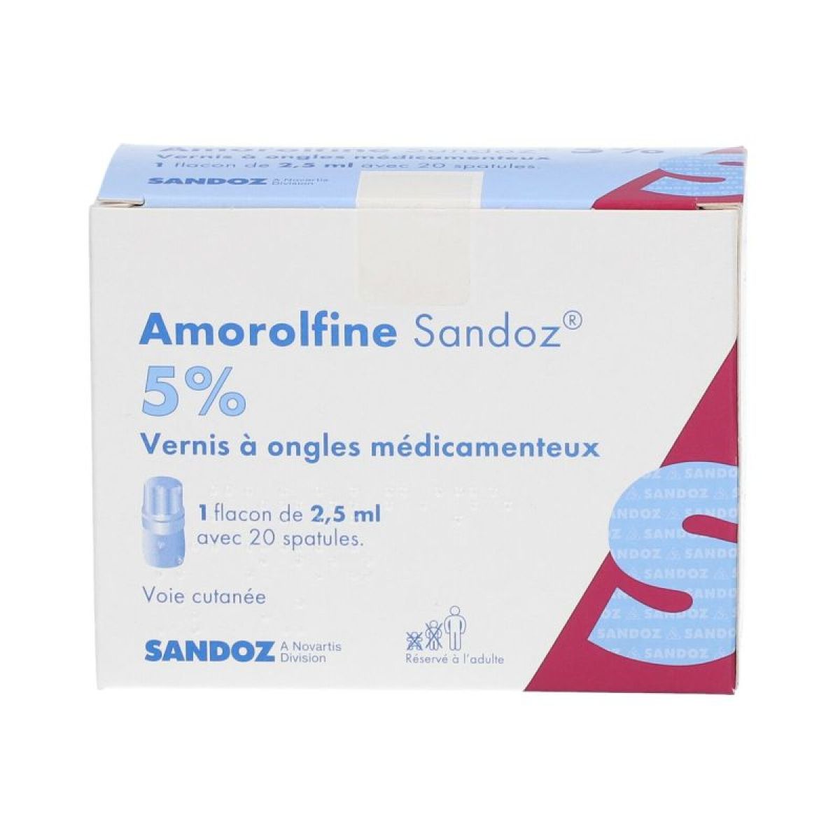 Amorolfine 5% Sandoz - Traitement Mycose Ongles, 2,5ml