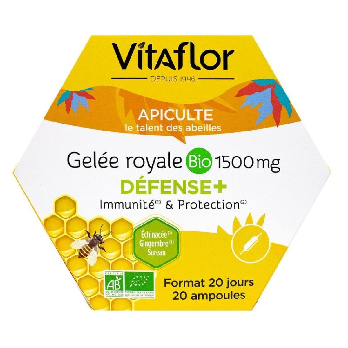 Vitaflor Gelée Royale Defense+ - Boost Immunitaire x20