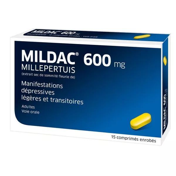 Mildac 600mg – Millepertuis troubles légers de l’humeur x15